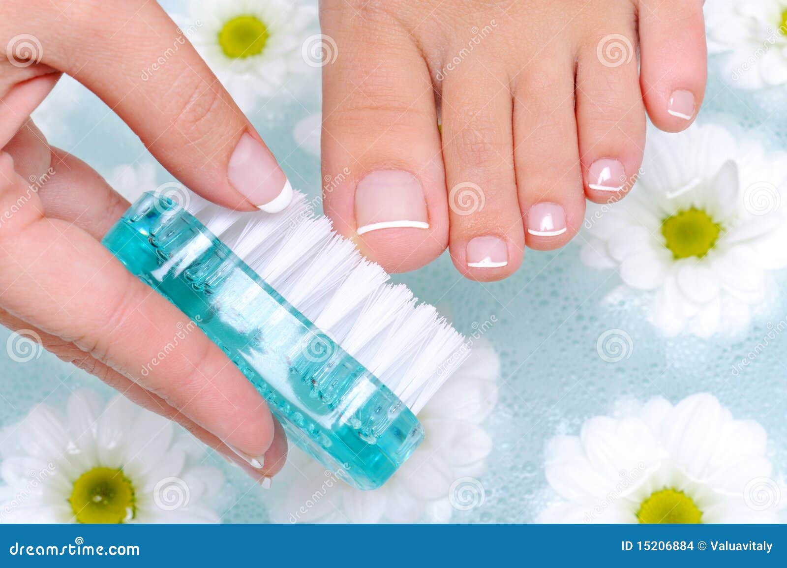 Female Wash the Toenails on Foot Stock Photo - Image of rubbing ...