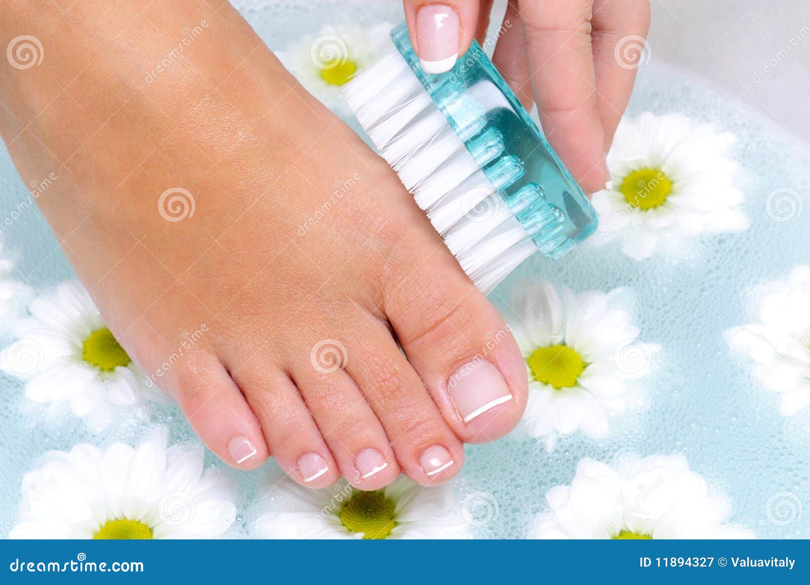 Female Washes and Cleans the Toenails Stock Image - Image of applying ...