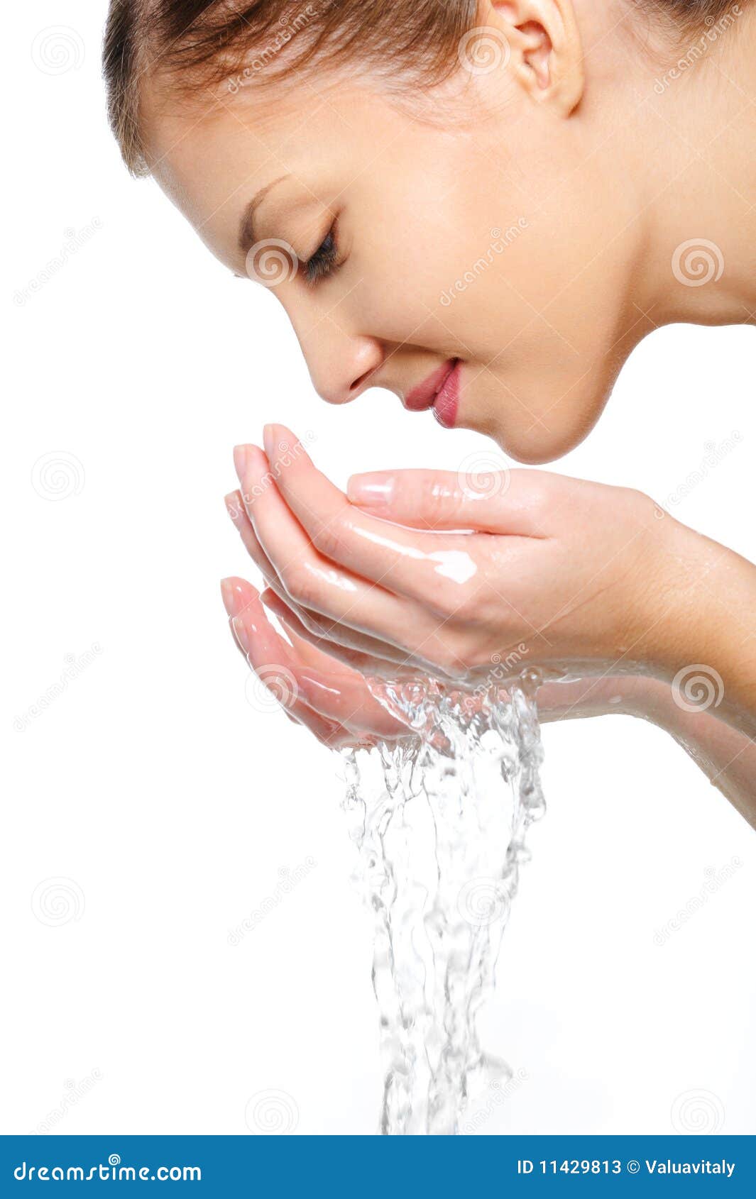 Female Washing Her Face with Water Stock Image - Image of health, drops ...