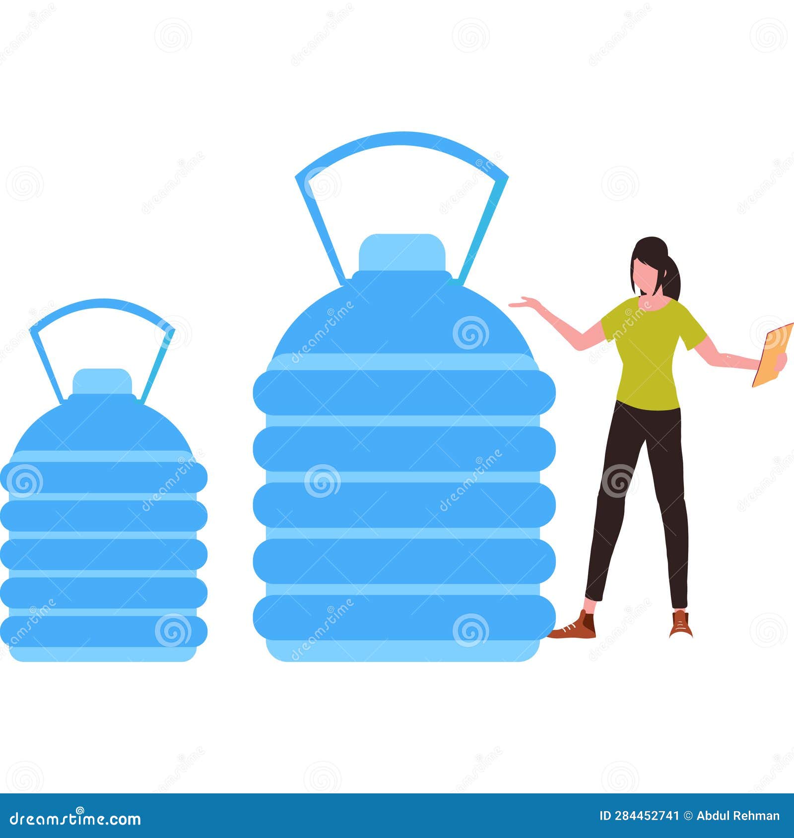 Female with Water Gallon Vector Illustration that Can Be Easily ...