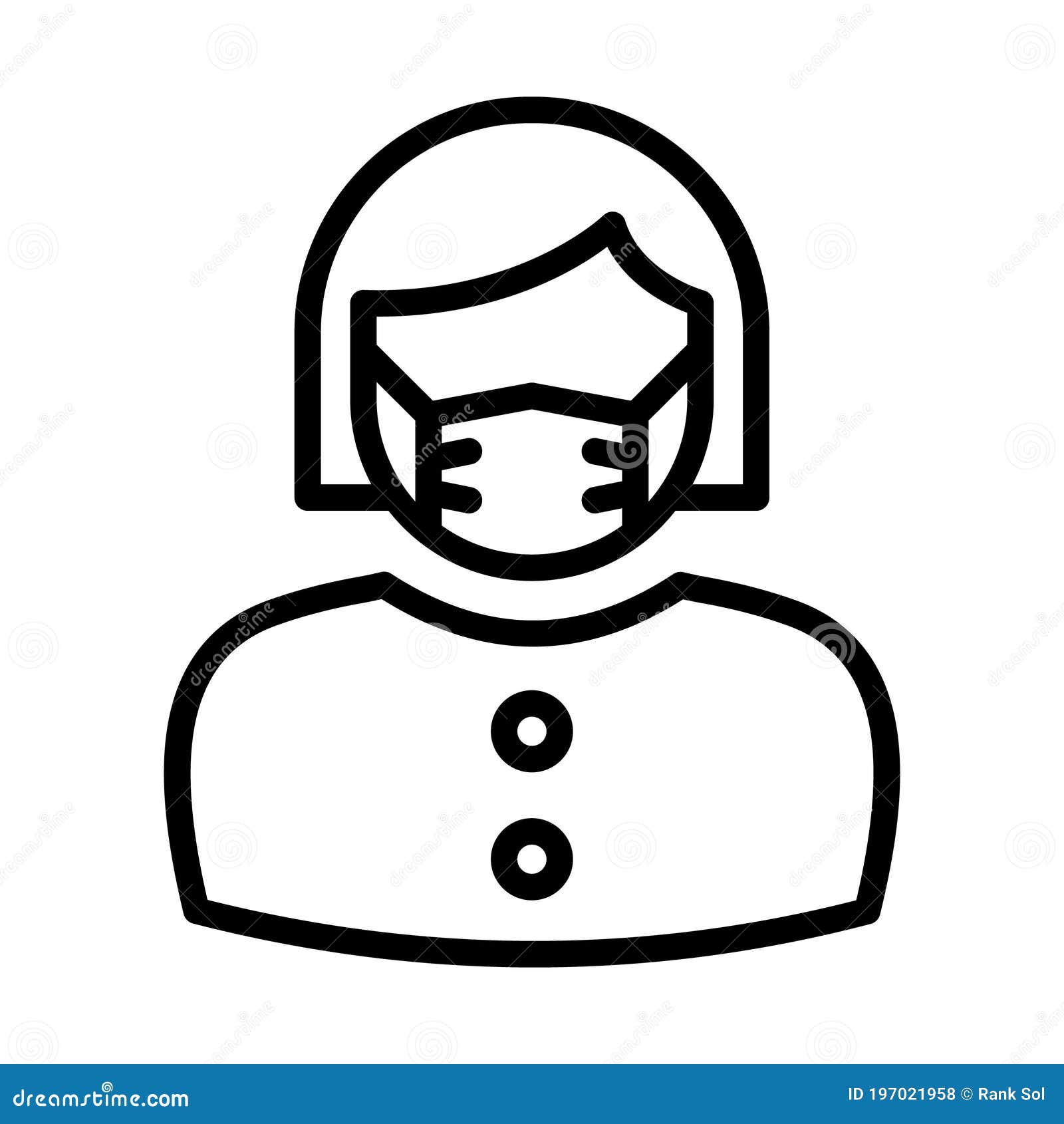 Female Wearing Mask Vector Icon Which Can Easily Modify or Edit Stock ...