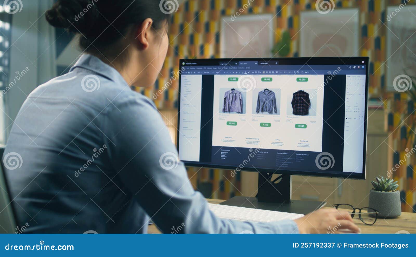 Female Web Designer Working on Website Stock Image - Image of create ...