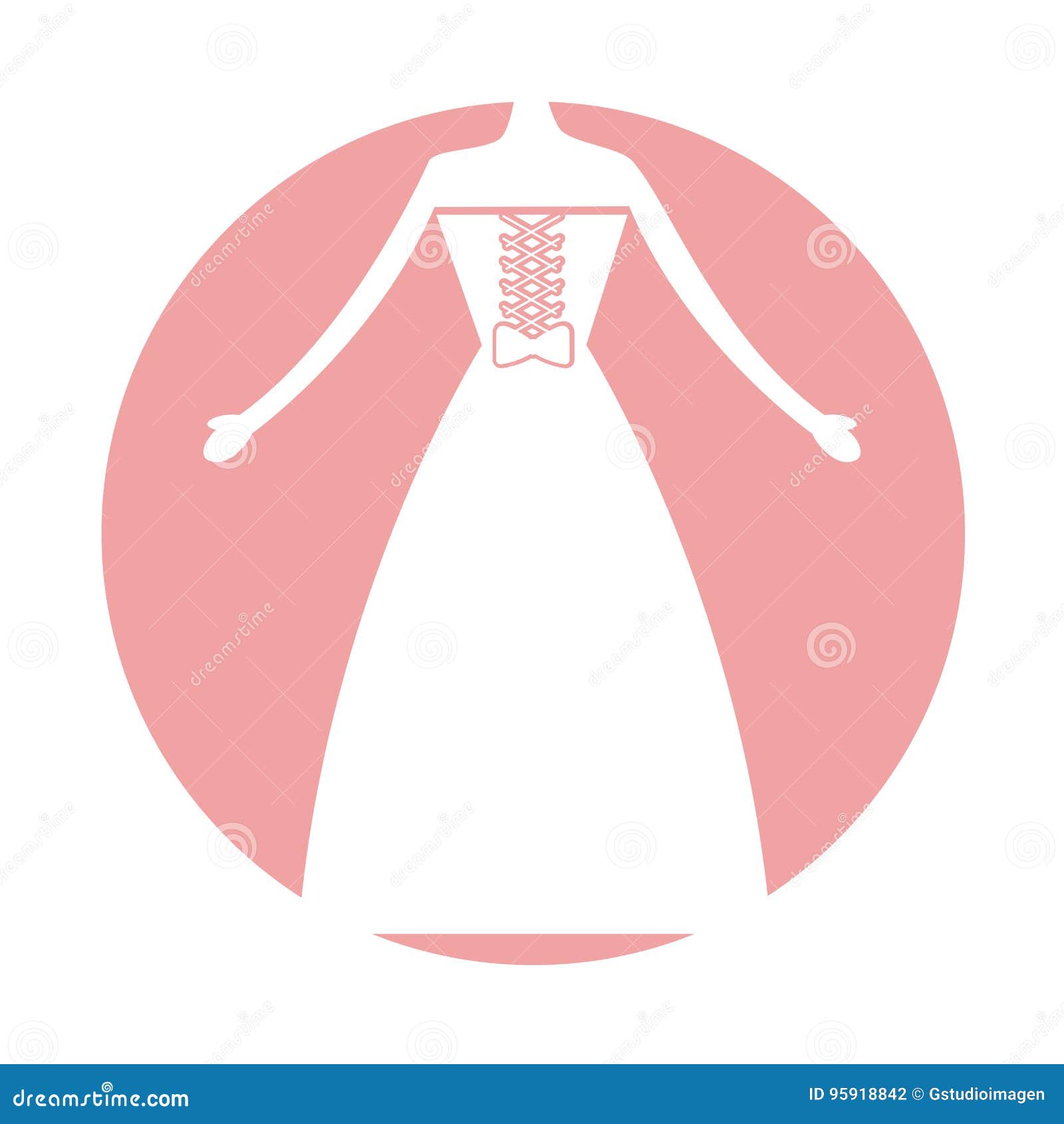 Female wedding dress icon stock vector. Illustration of lady - 95918842