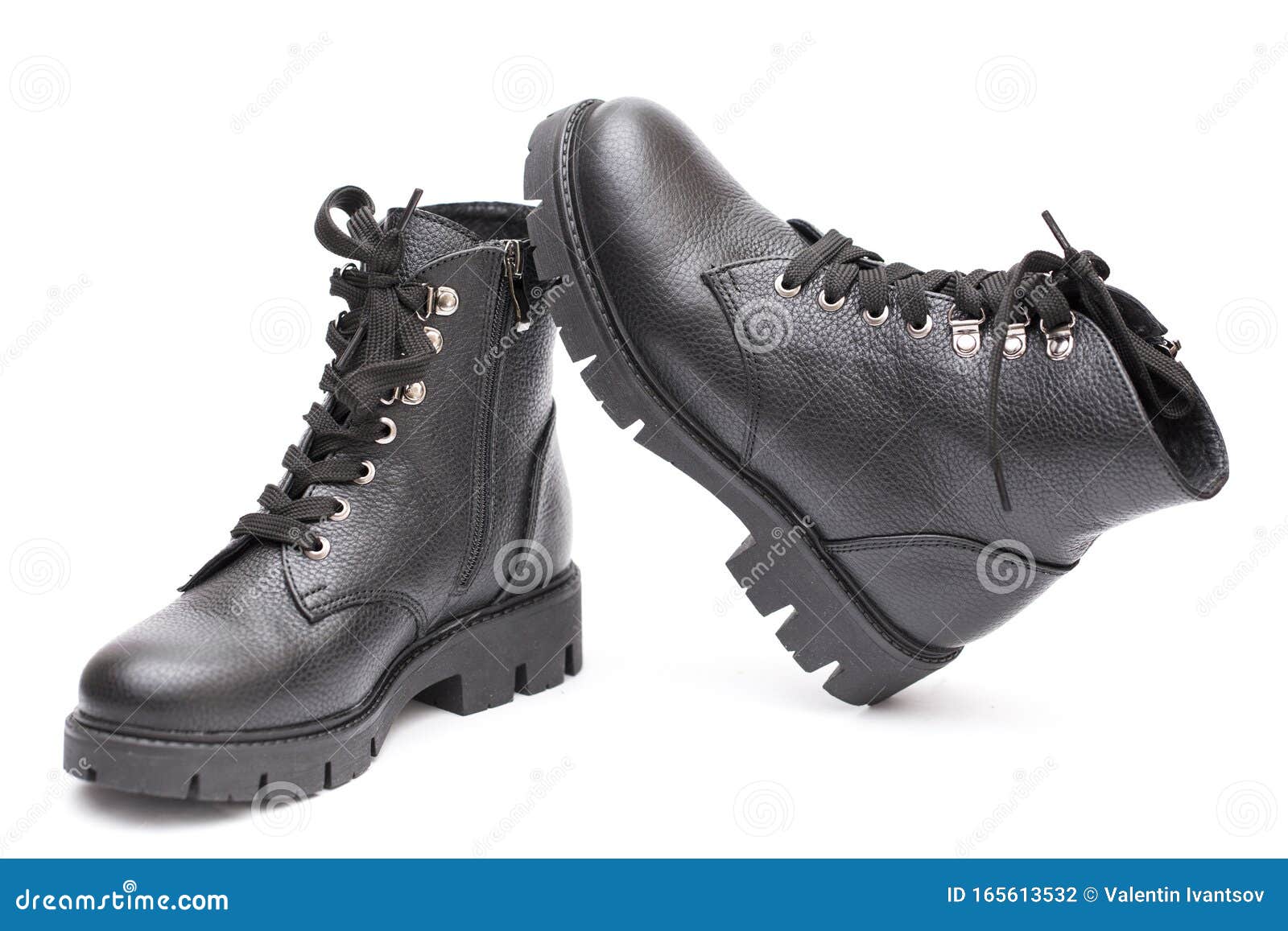Female Winter Boots on High Soles on a White Background Stock Photo ...