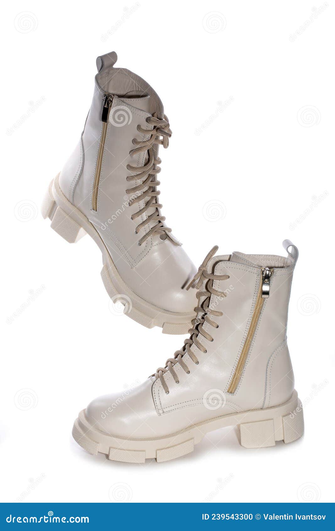 Female Winter Boots on High Soles on a White Background Stock Photo ...