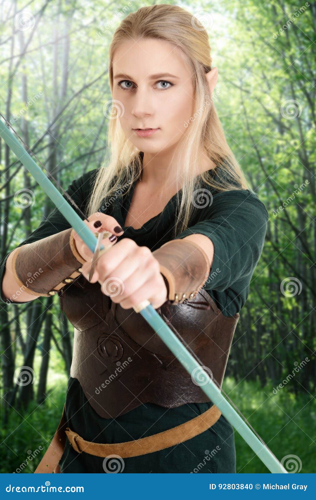 Elven Wood Princess With Bow And Arrow Royalty-Free Stock Photo ...