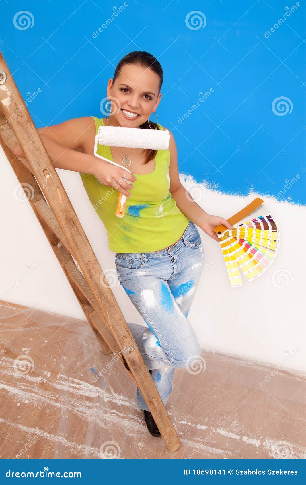 Female Worker With Color Palette Royalty-Free Stock Photography ...
