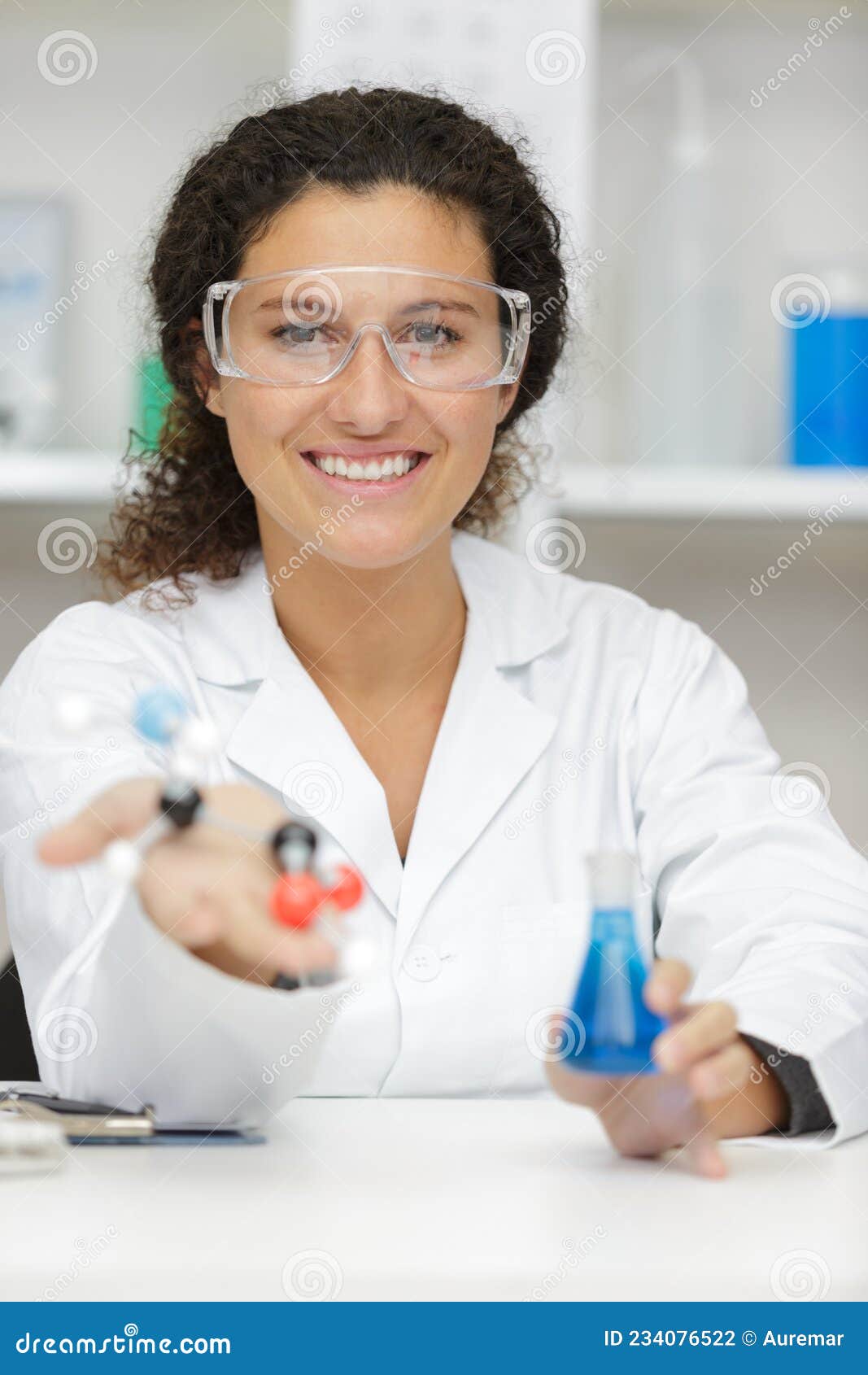 Female Worker Finding Cure in Lab Stock Photo - Image of chemistry ...