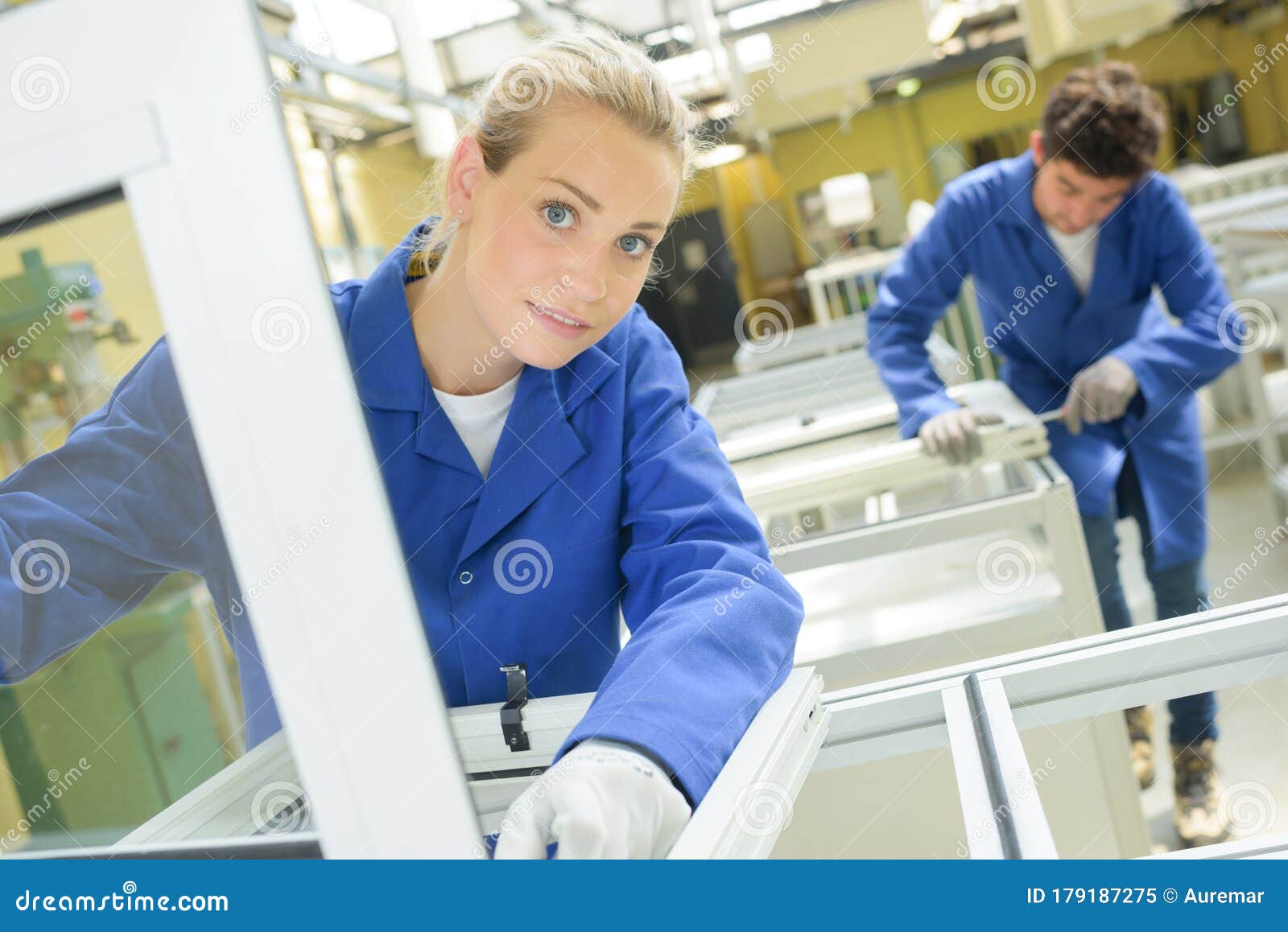 Female worker holds glass stock image. Image of gloves - 179187275
