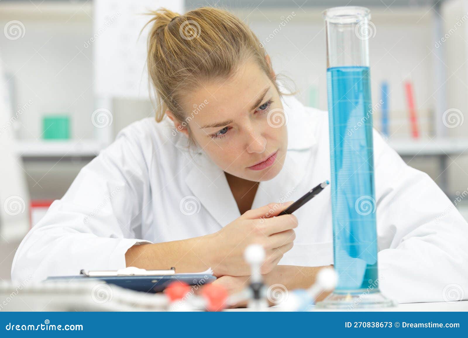 Female worker in lab stock image. Image of medicals - 270838673
