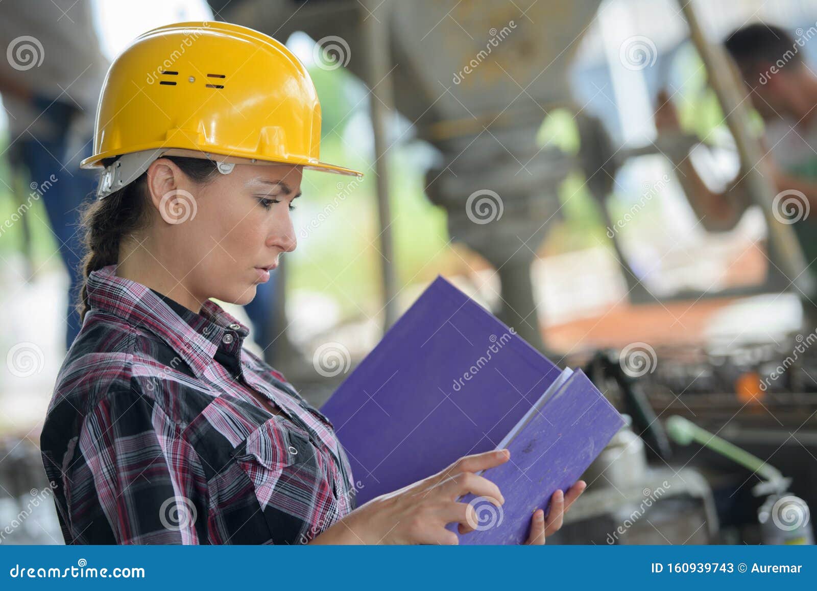 Female Worker Looking Up in Warehouse Stock Image - Image of ...