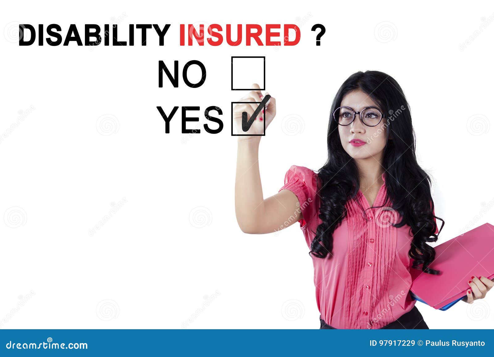 Female Worker with Question of Disability Insured Stock Image - Image ...