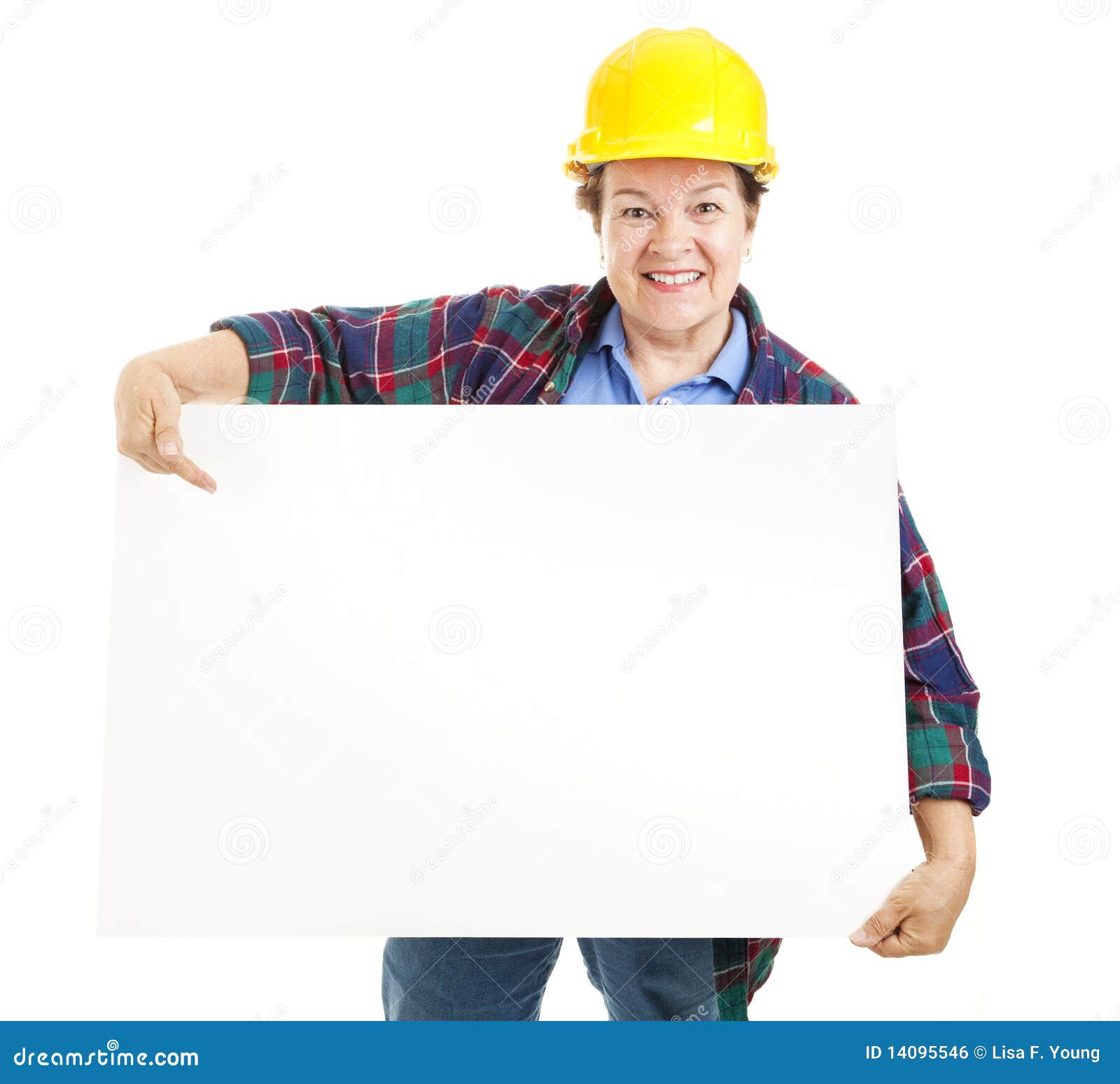 Female Worker with Sign stock photo. Image of foreman - 14095546