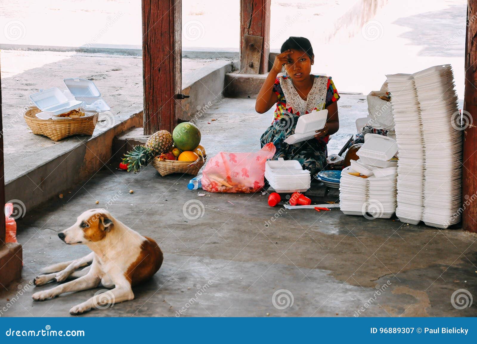 A Female Worker Sorting Out Garbage in Mandalay. Editorial Photography ...