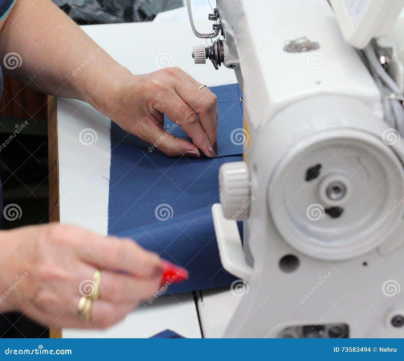 Female Worker on Textile Production Industry Stock Photo - Image of ...