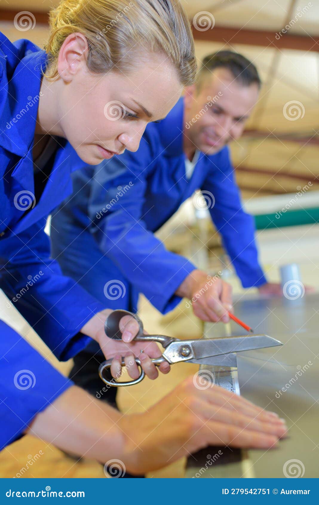 Female Worker Using Metal Sissors Stock Image - Image of charming ...