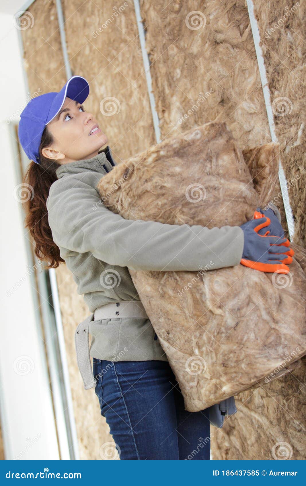 Insulation Work Of House Walls With Styrofoam Sheets Stock Photography ...