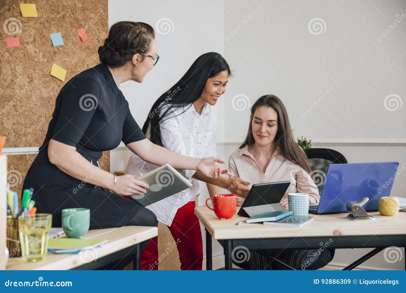 Female Workers in an Office Stock Image - Image of digital, conectivity ...