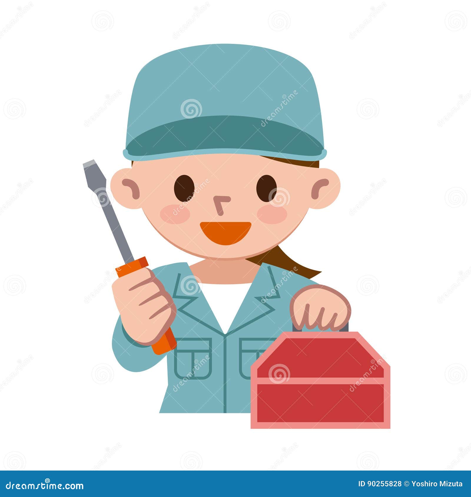 Female workers with tools stock vector. Illustration of japan - 90255828
