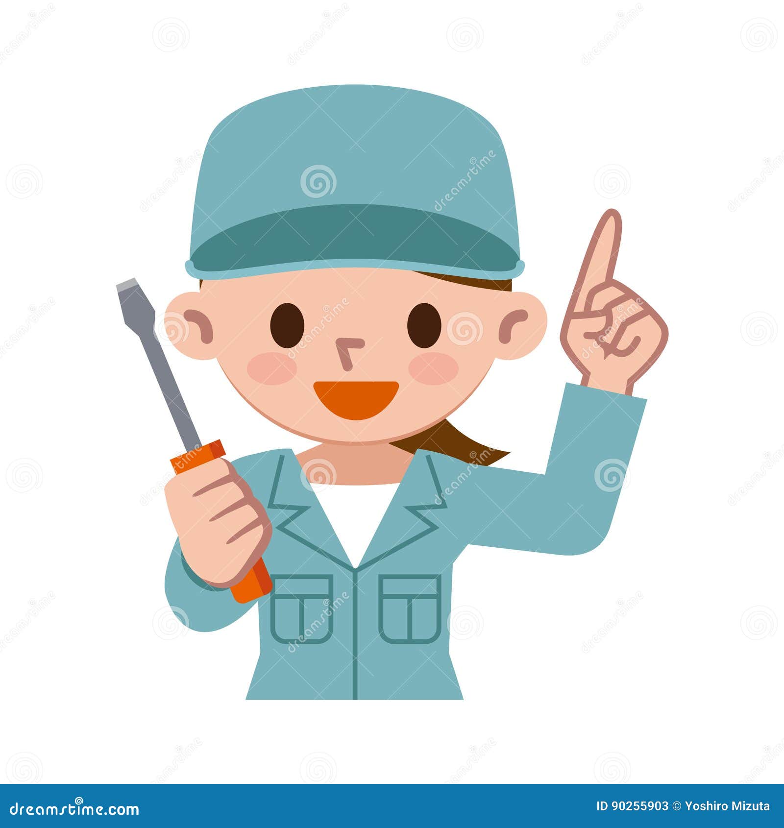 Female workers with tools stock vector. Illustration of japanese - 90255903
