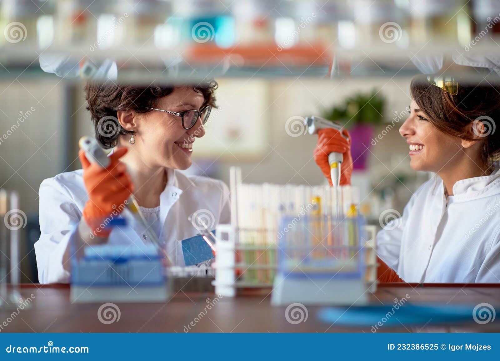 Female Workers Working in Laboratory Stock Image - Image of clinic ...