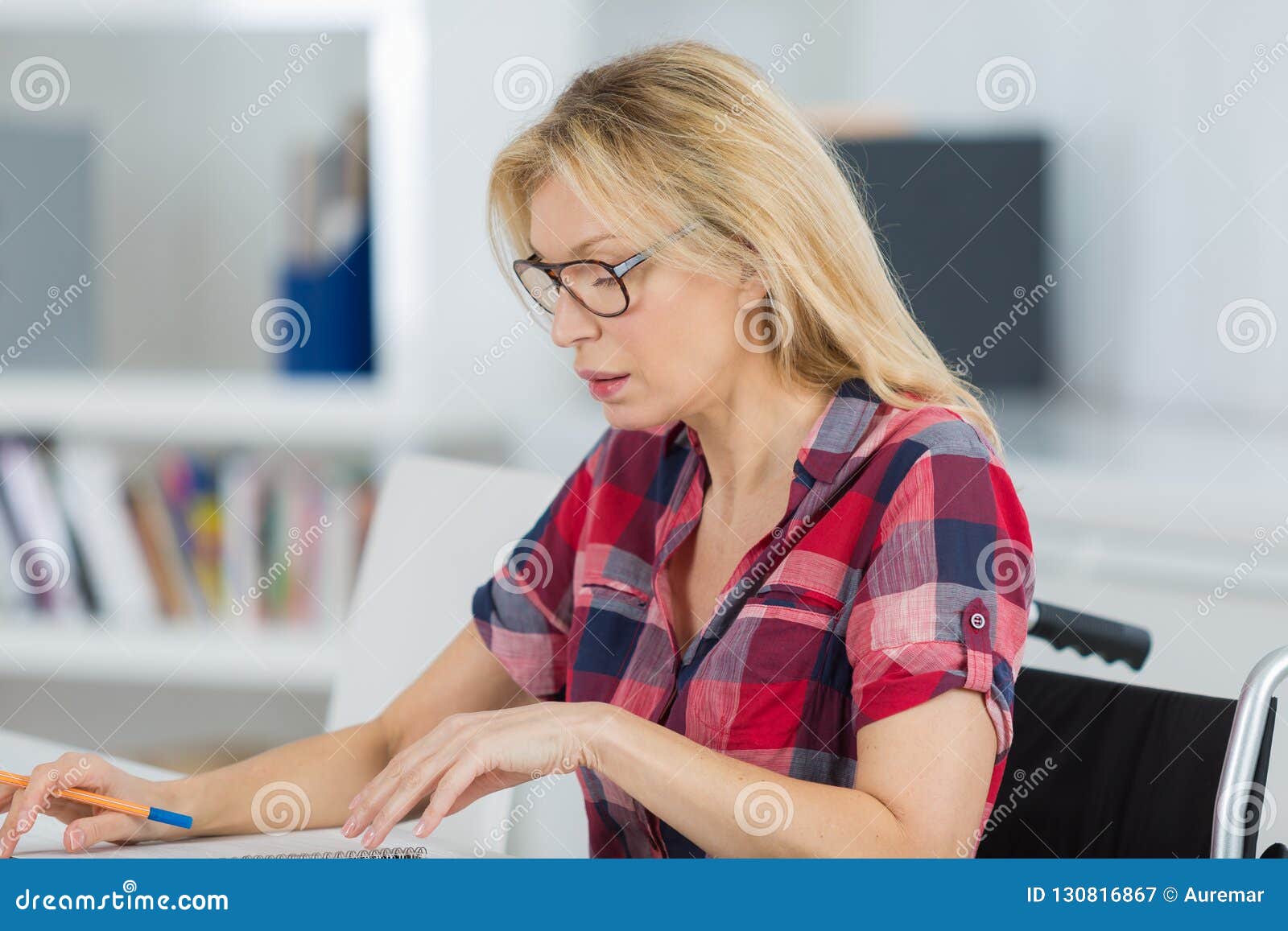 Female working on project stock image. Image of beautiful - 130816867