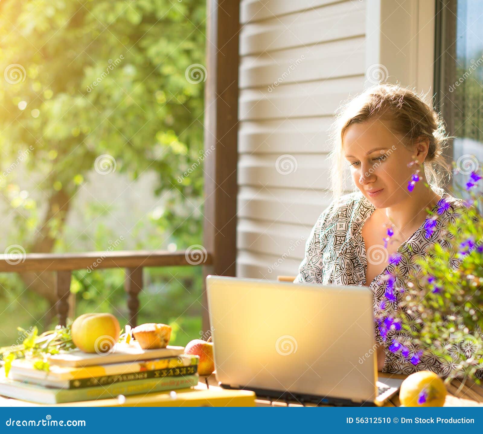 Female writer. stock photo. Image of freelancer, computer - 56312510