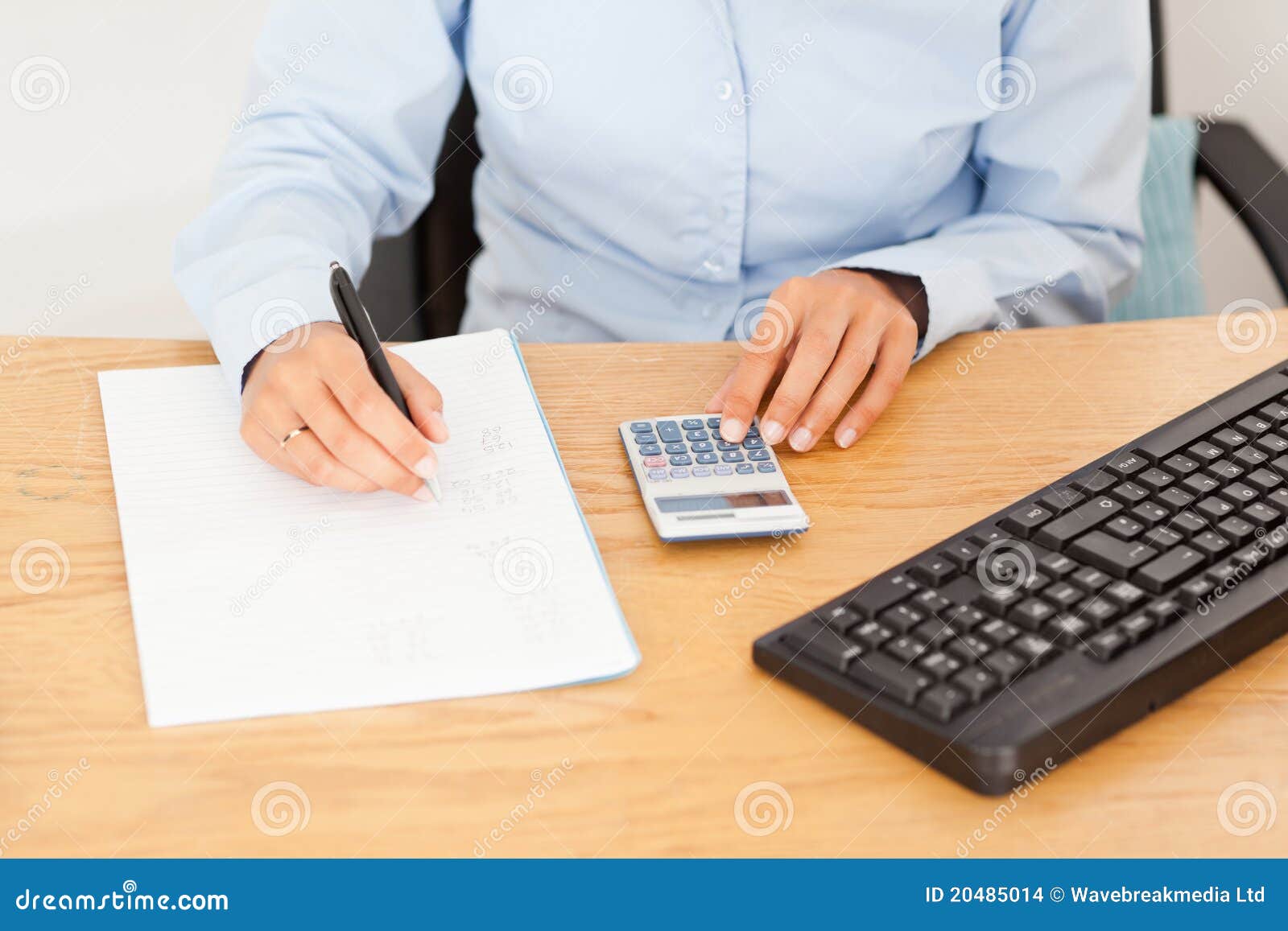 Female Writing Results on a Piece of Paper Stock Photo - Image of ...