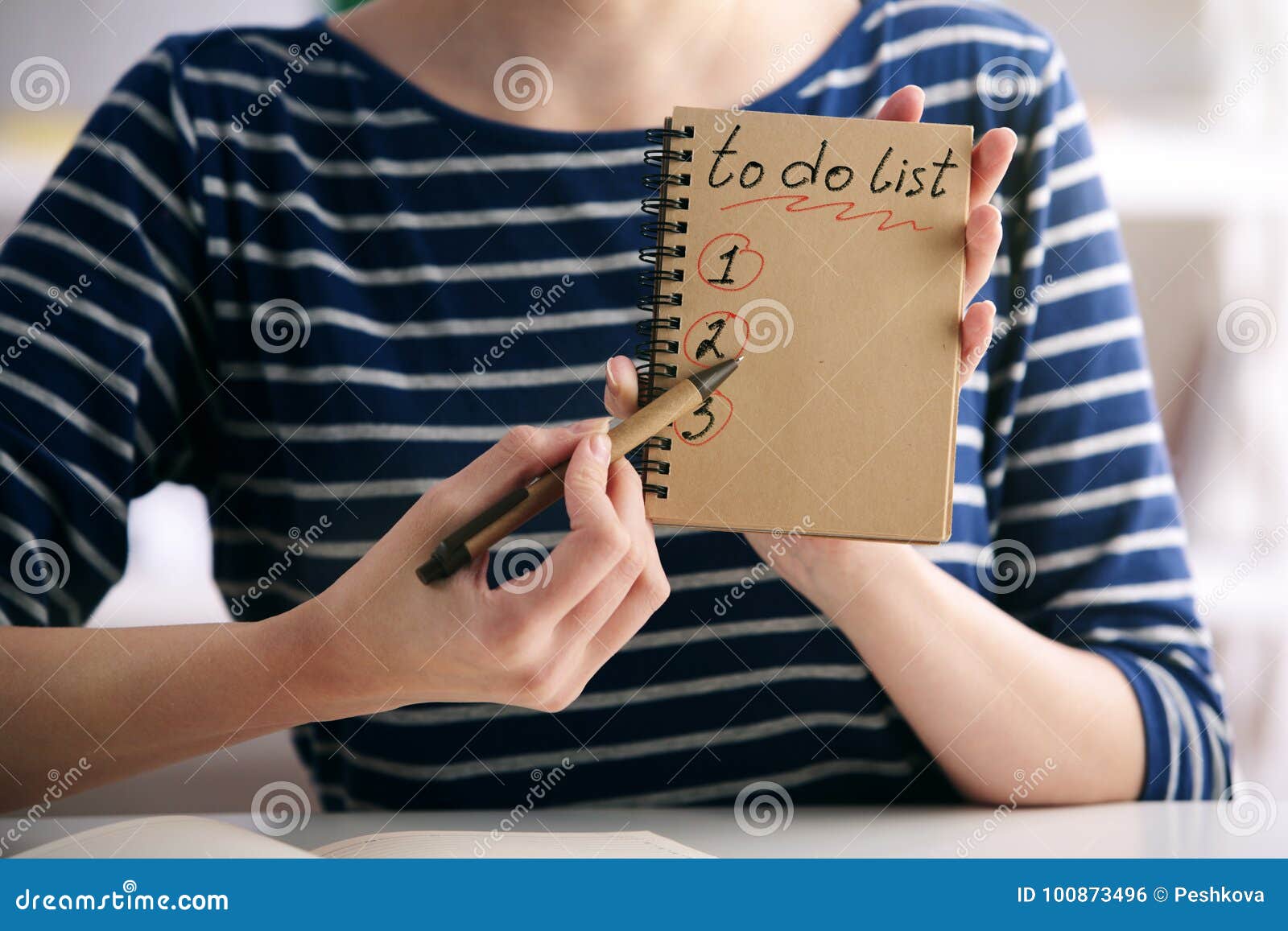Female writing to do list stock photo. Image of note - 100873496