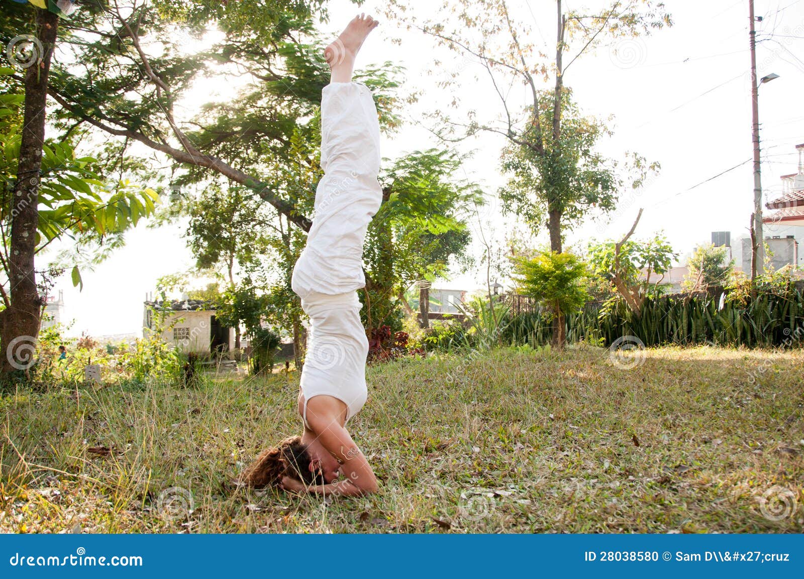 Female Yoga Master stock photo. Image of cotton, energy - 28038580
