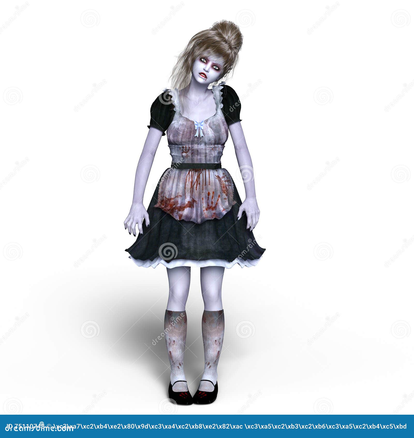 Female zombie stock illustration. Illustration of black - 75110748
