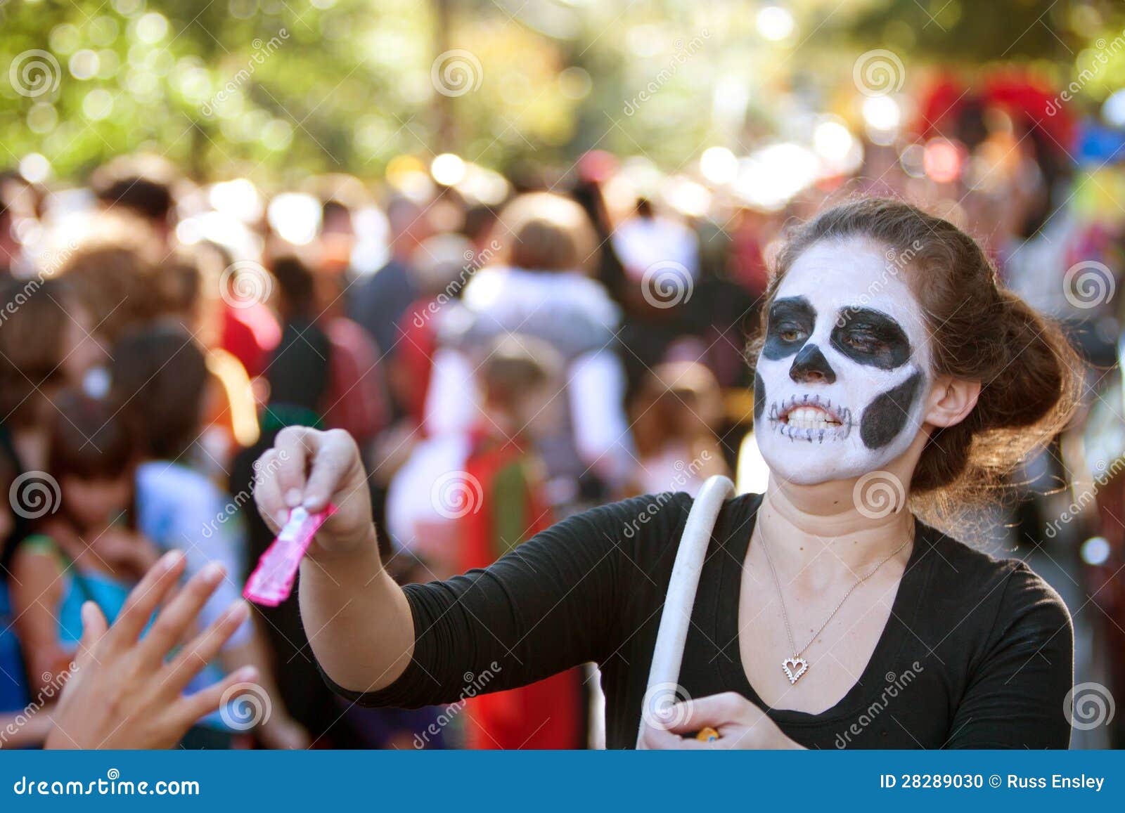 Female Zombie Hands Out Candy at Halloween Parade Editorial Image ...