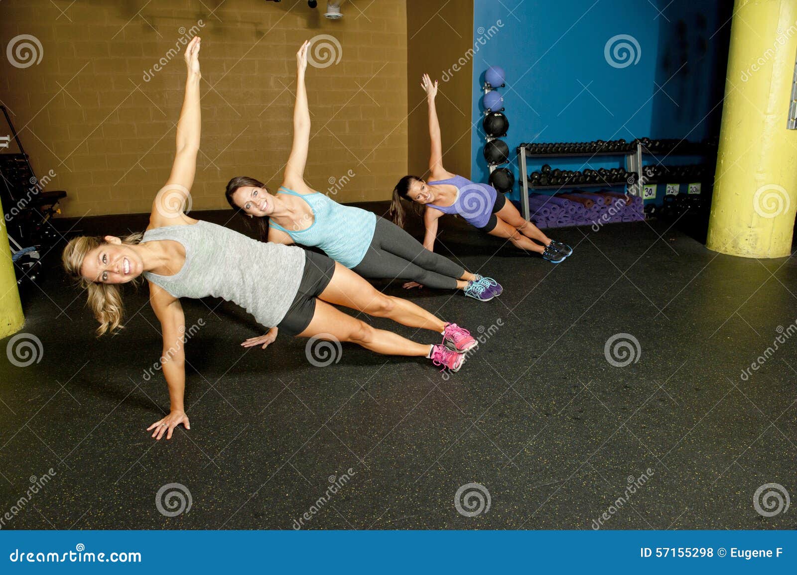 Females Doing a Modified Side Plank Stock Photo - Image of body, slim ...