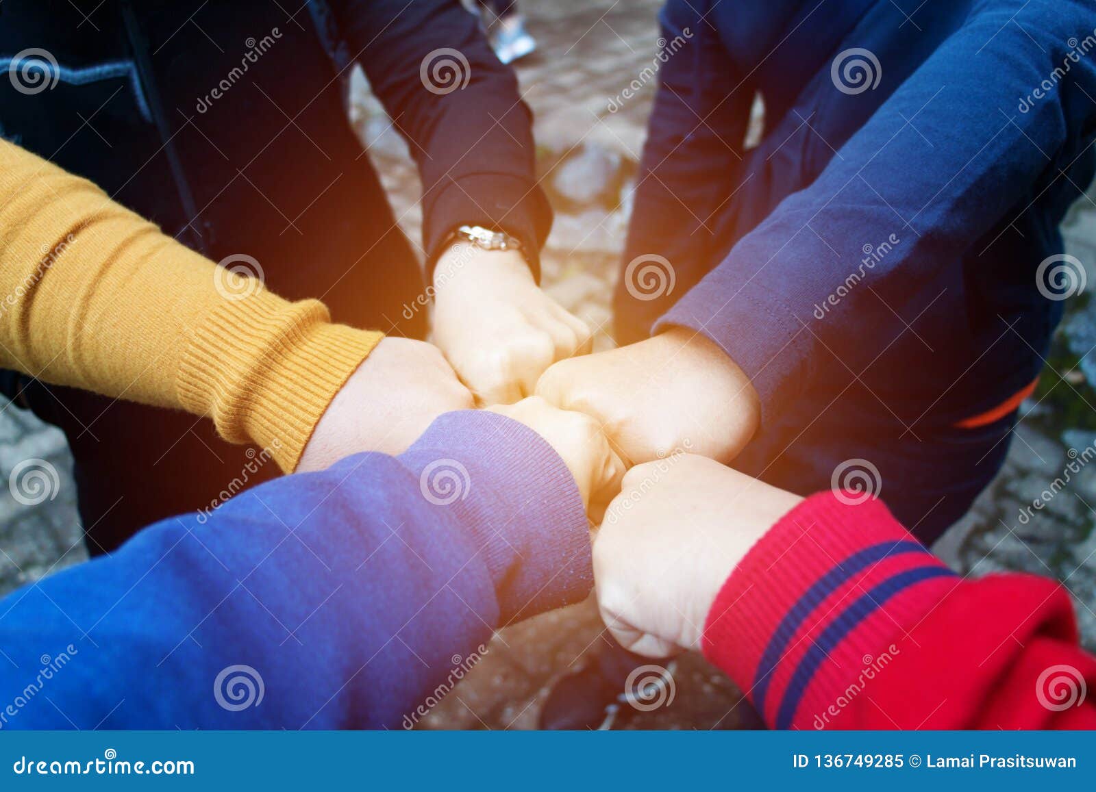 Females Hands Together for Unity Stock Image - Image of partnership ...