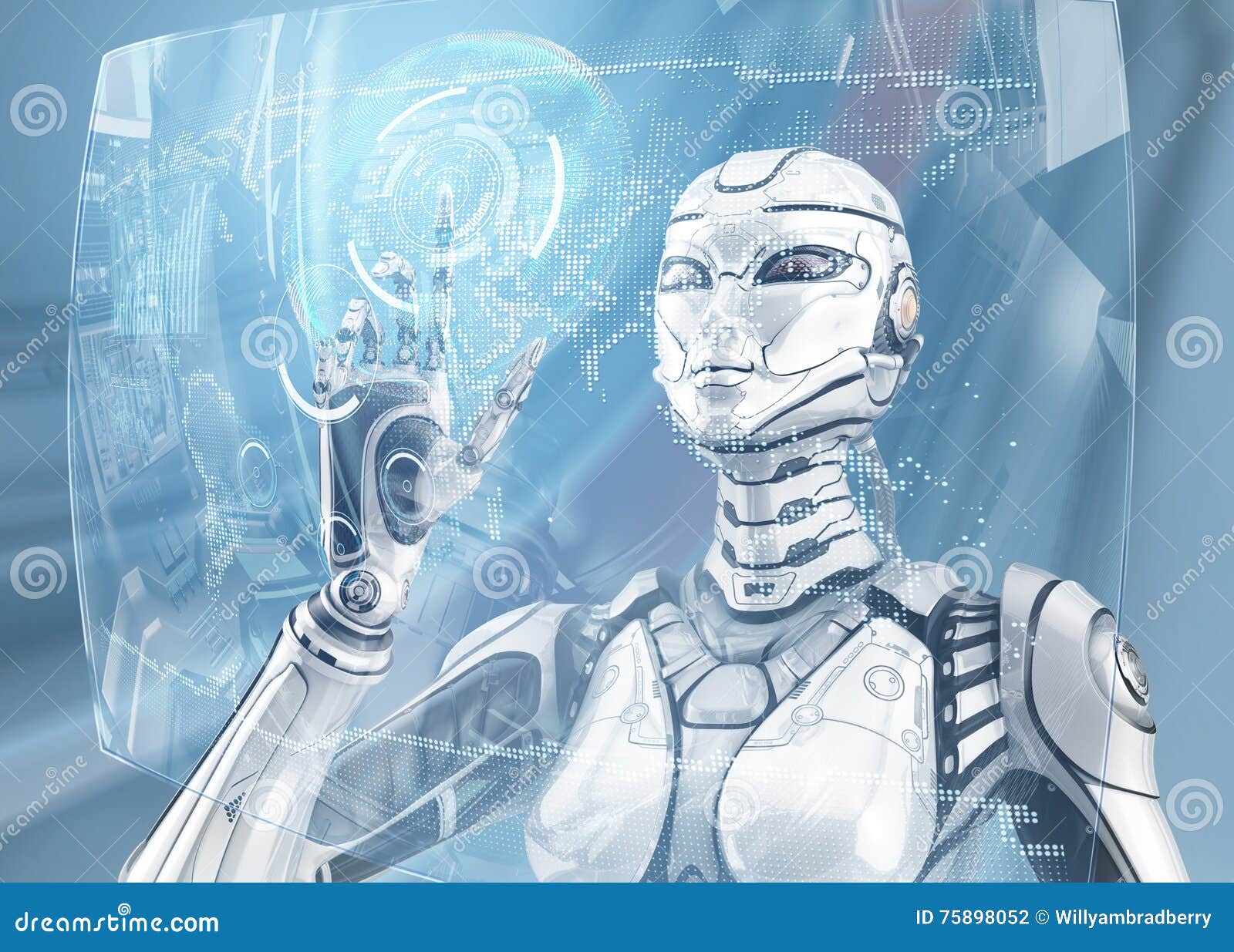 Fembot Female Robot stock illustration. Illustration of cyborg - 75898052