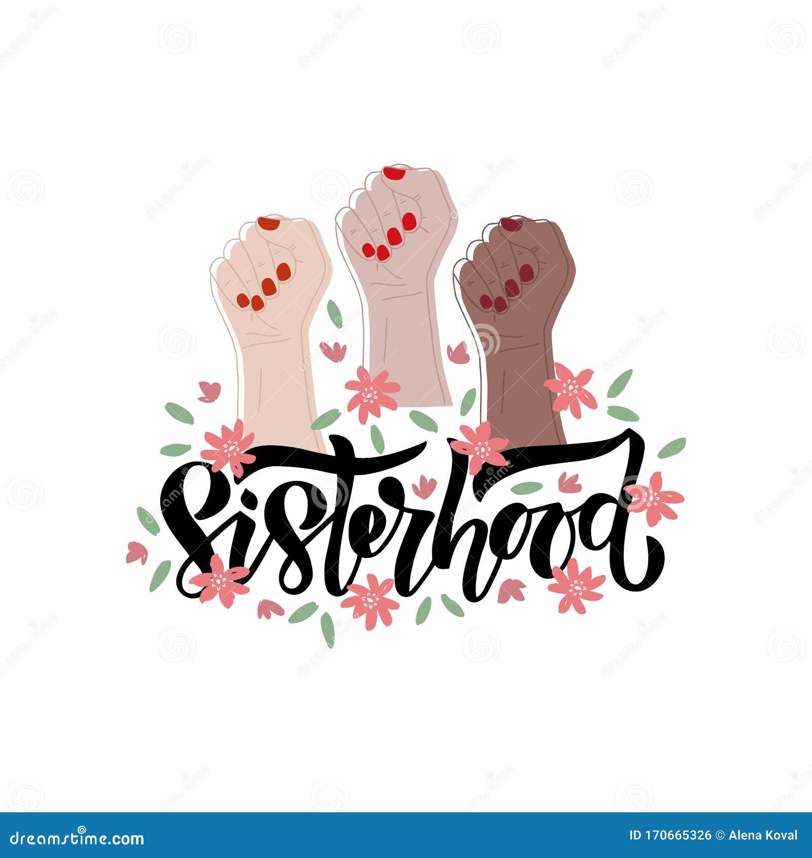 Femenism Concept Design Empowering Phrase Women`s Rights Poster Stock