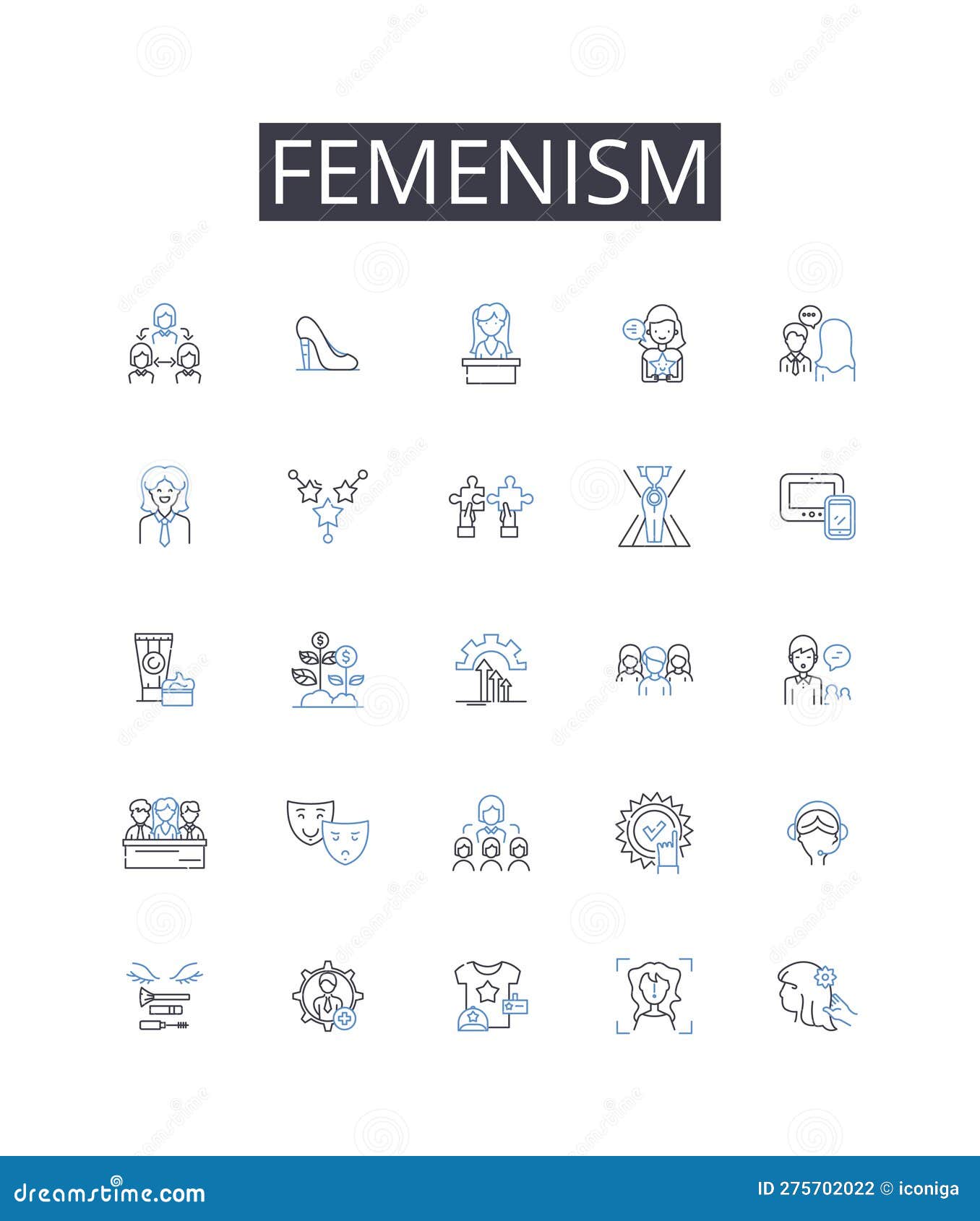 Femenism Line Icons Collection Playstation Xbox Nintendo Gaming Entertainment Console