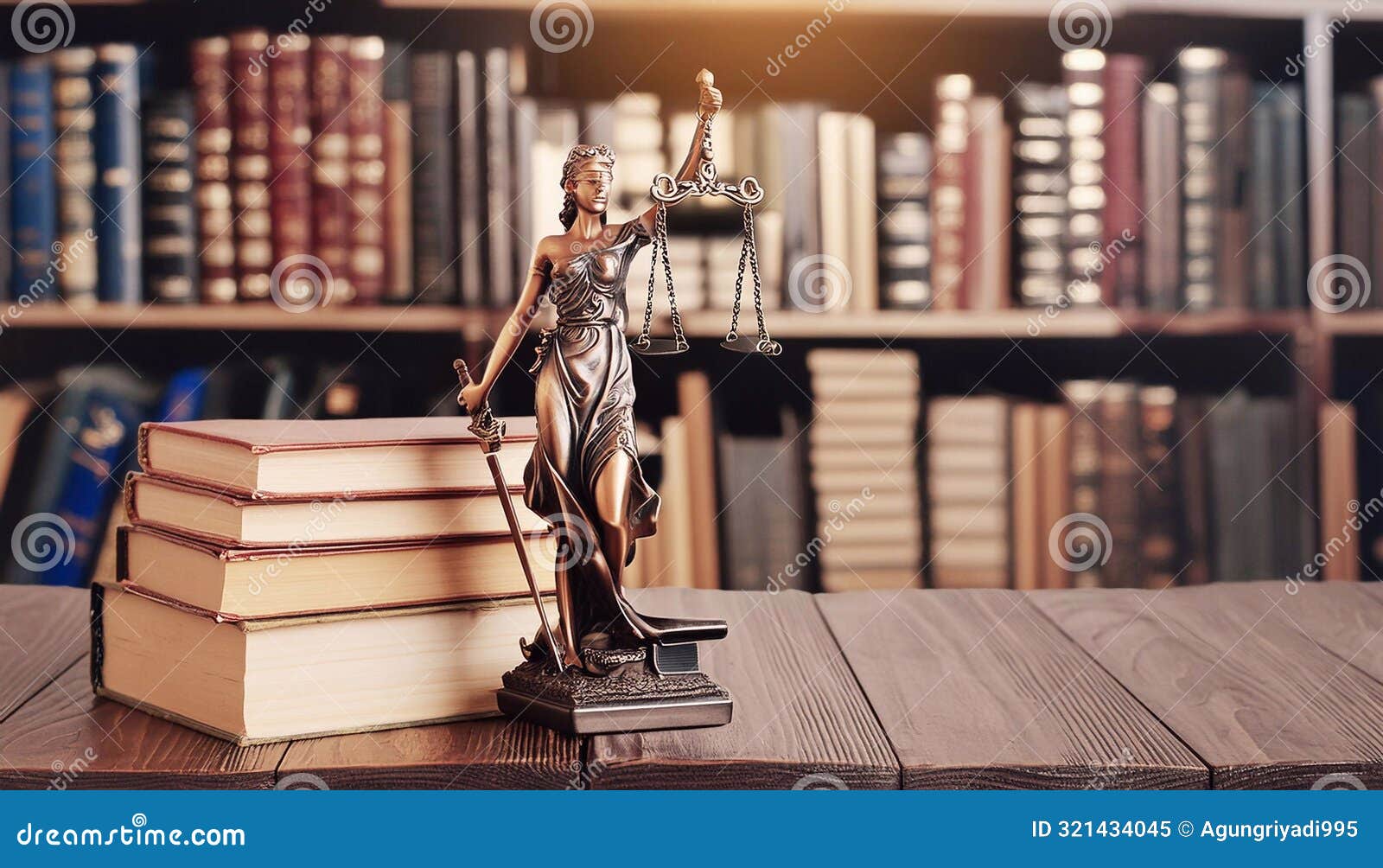Femida or Justice Goddess with Stack of Books Background Stock ...