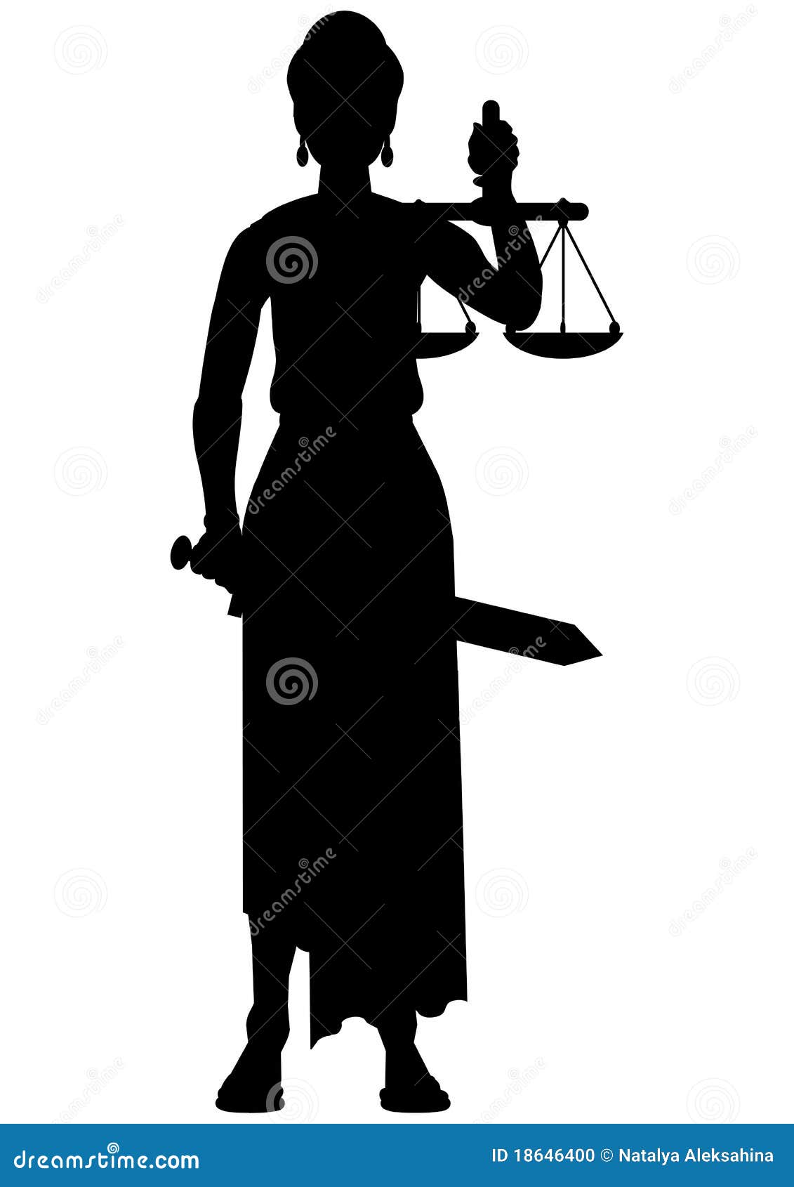 Femida (themis) silhouette stock vector. Illustration of symbol - 18646400
