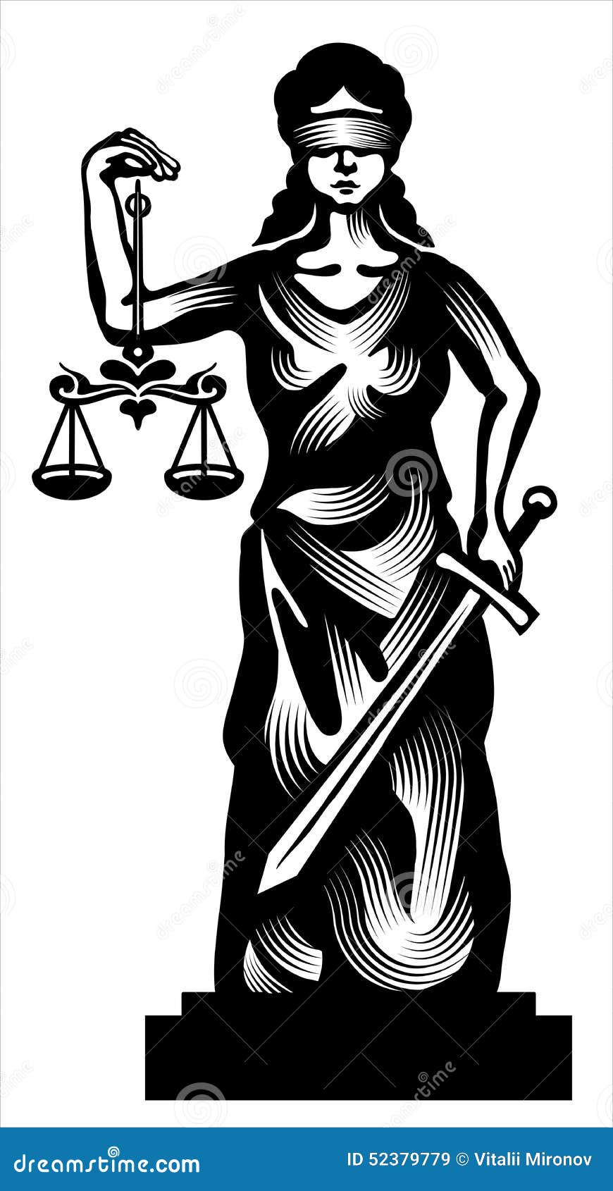 Femida vector illustration stock vector. Illustration of court - 52379779