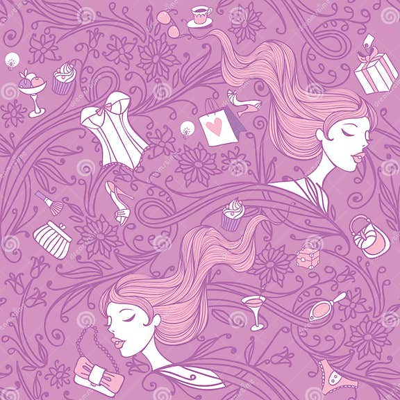 Feminine pattern stock vector. Illustration of modern - 20424610
