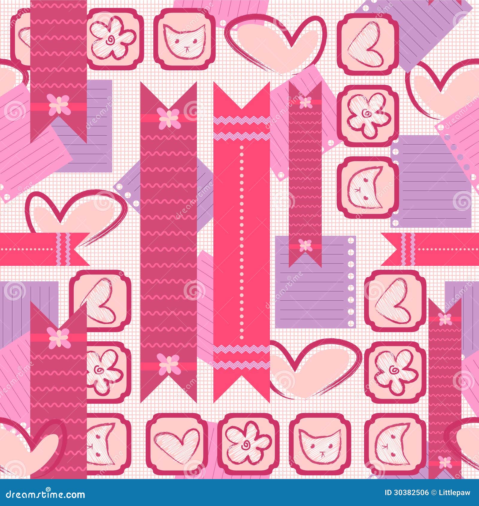 Feminine Seamless Pattern Vector Illustration | CartoonDealer.com #30382506