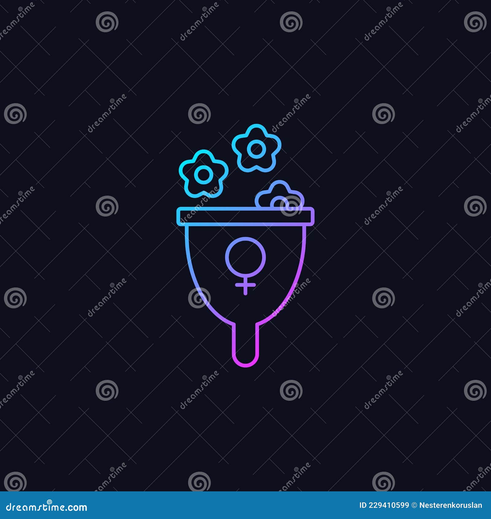 Femininity Symbol Gradient Vector Icon for Dark Theme Stock Vector ...