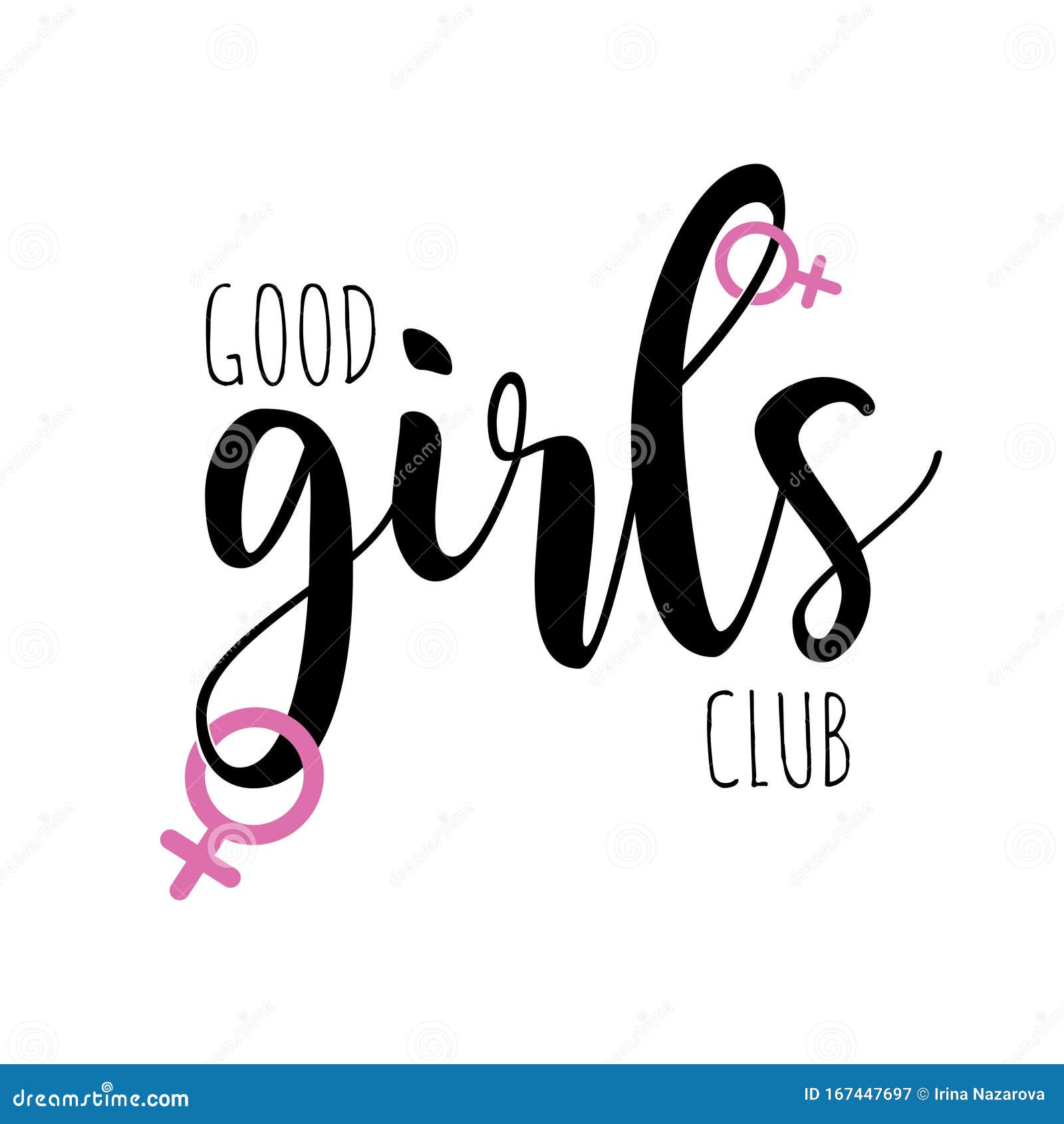 Good Girls Club. Lettering Poster or Card. Stock Vector - Illustration ...