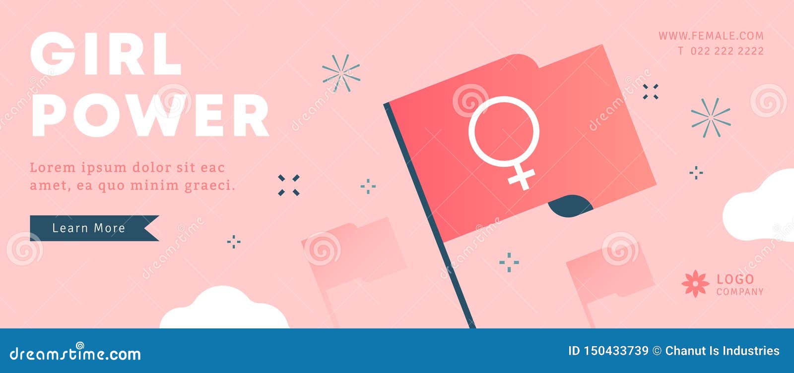 Feminism Campaign Banner Template Stock Vector - Illustration of girl ...