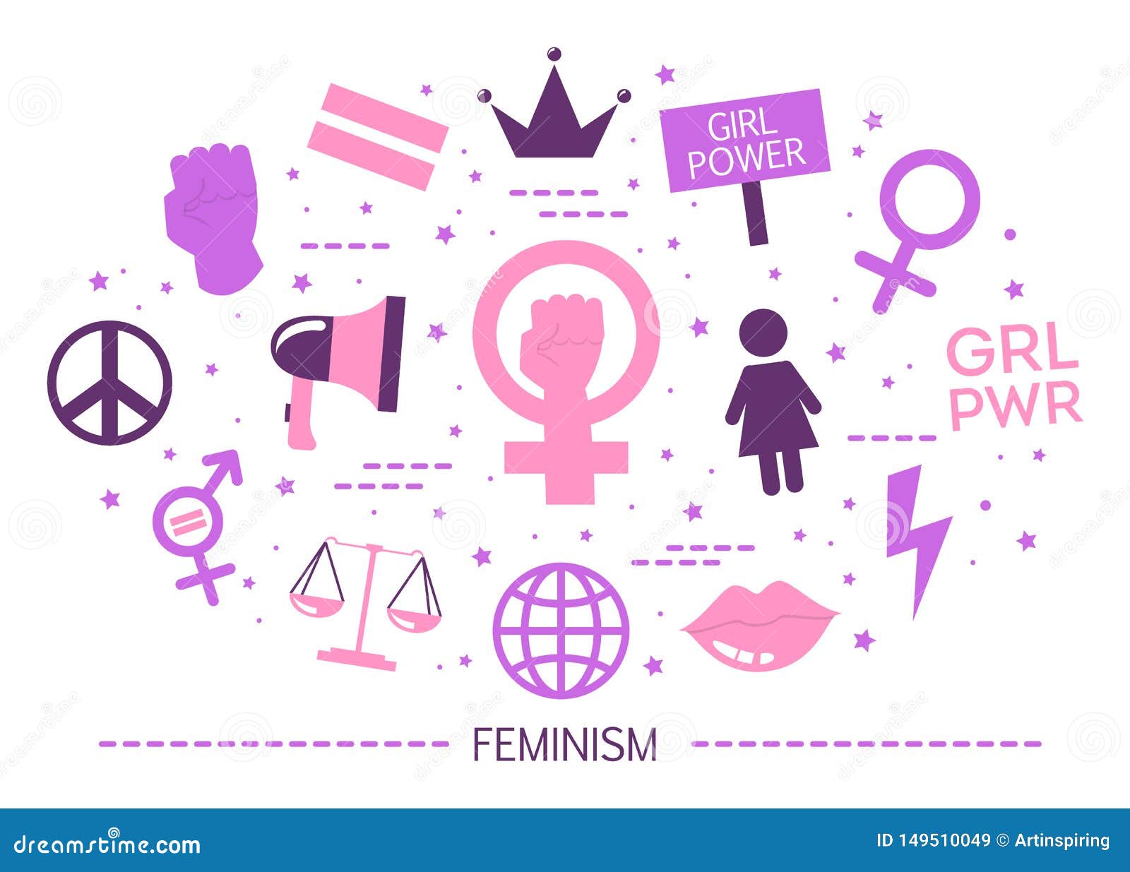 Feminism Concept Idea Of Gender Equality And Female Movement Stock