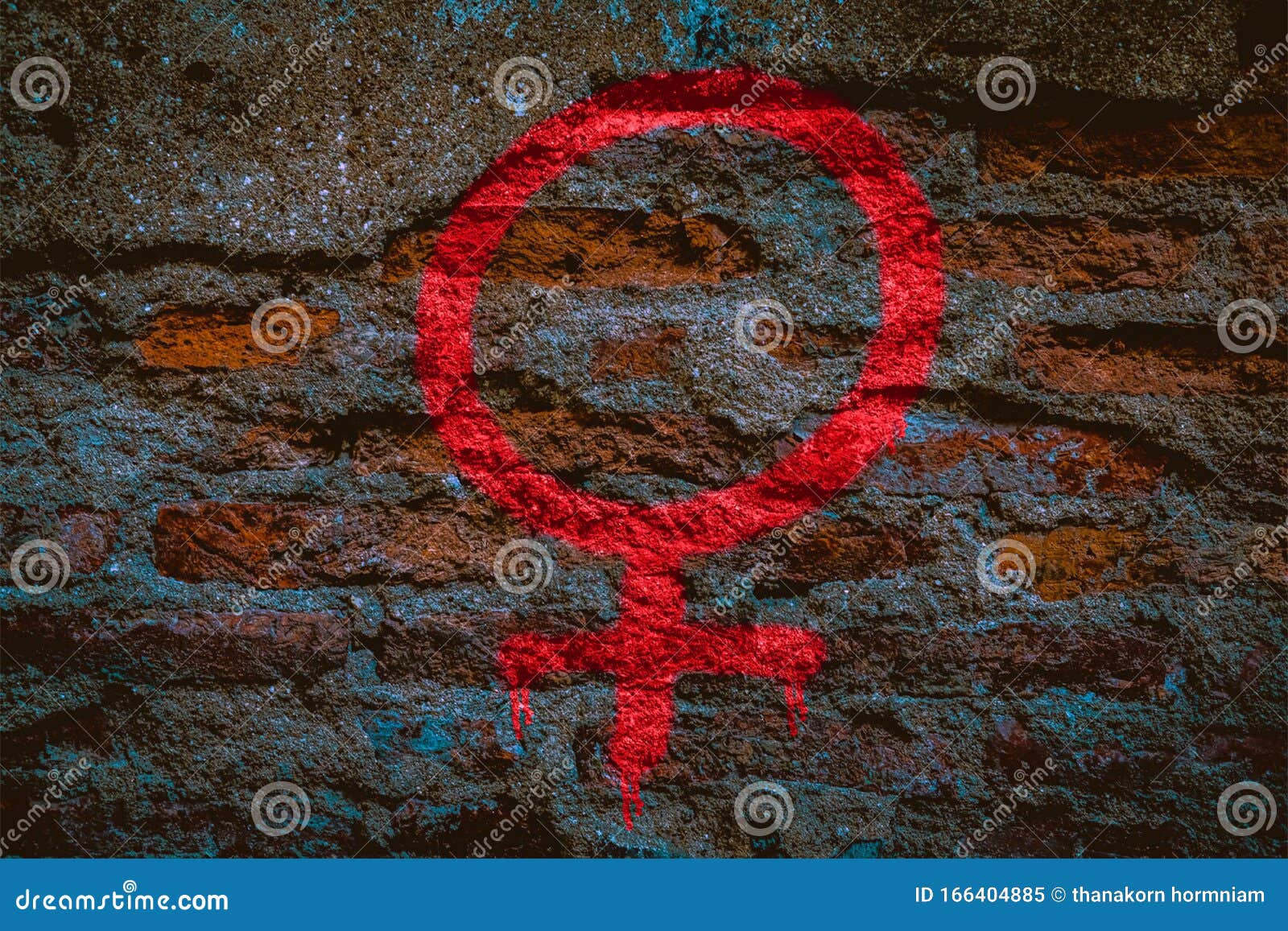 Feminism Icon Graffiti Spay on Grunge Wall Stock Image - Image of ...
