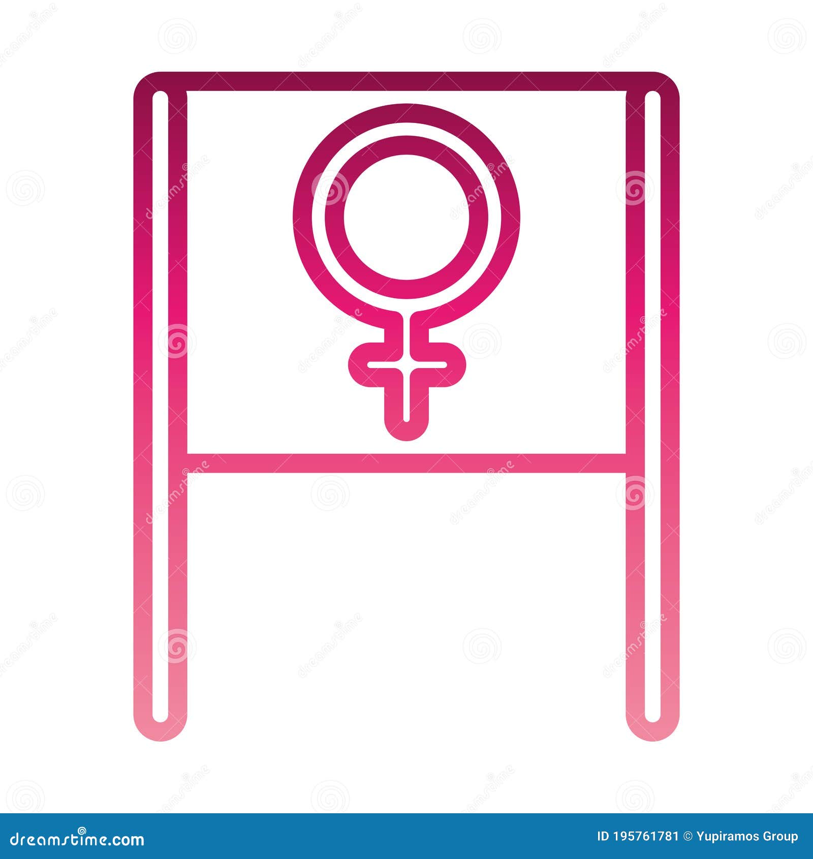 Feminism Movement Icon Gender Sign In Placard Female Rights Gradient
