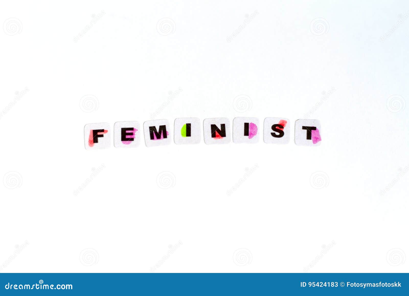 Feminist Word Written in Black Letters Stock Image - Image of power ...