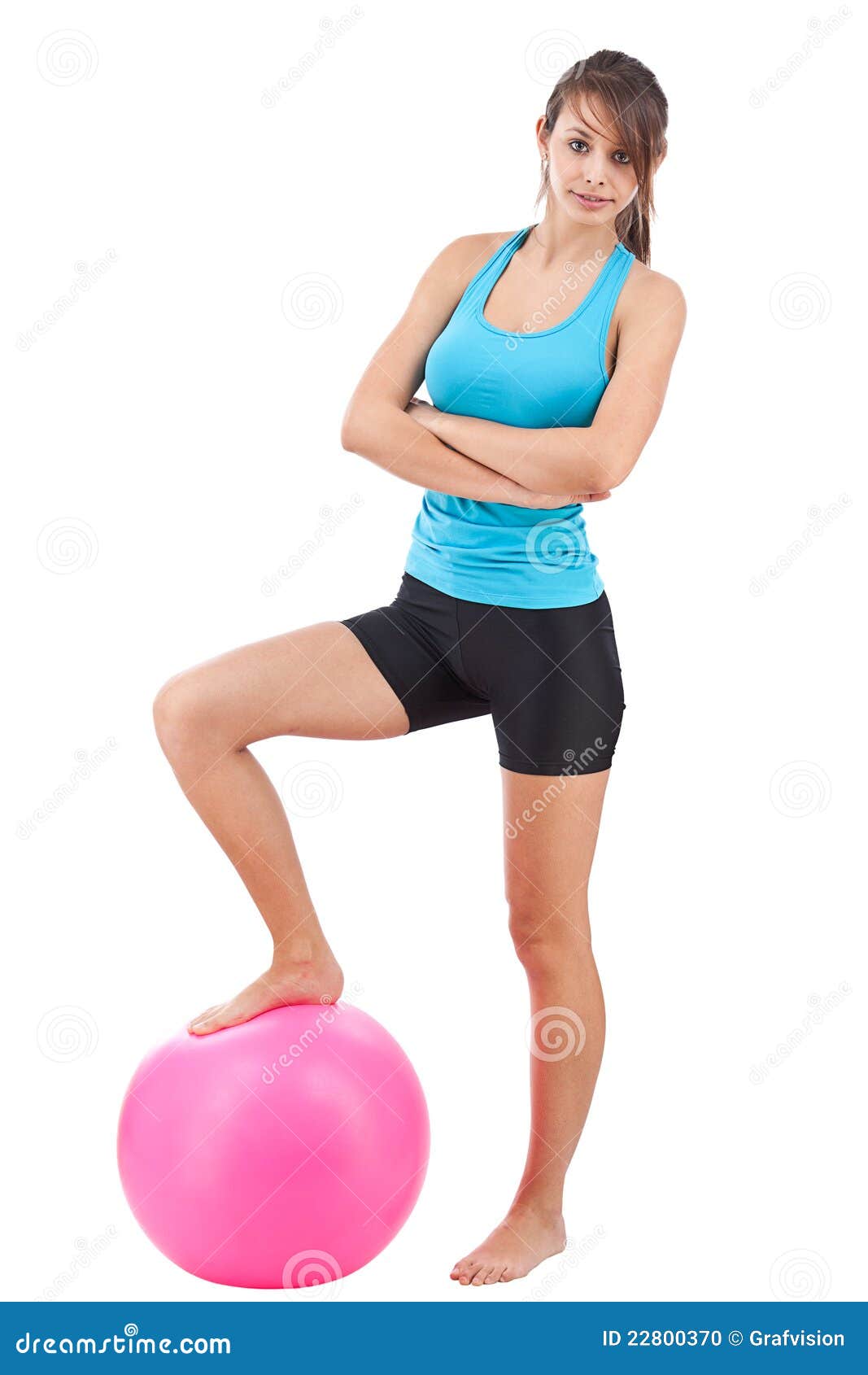 Femme Avec La Bille De Forme Physique Photo stock - Image du femme ...